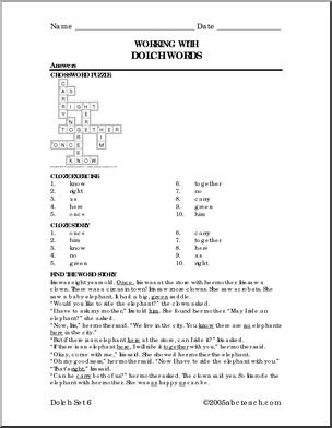 Set 6′ Dolch Reading – Abcteach