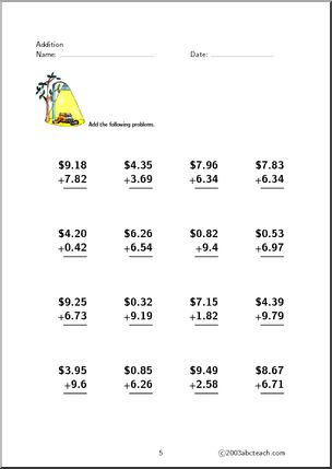 Addition - Money (set 2) Worksheet