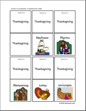 Dominoes: Thanksgiving Theme (color) | Abcteach