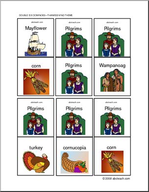 Dominoes: Thanksgiving Theme (color) | Abcteach