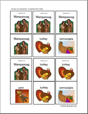 Dominoes: Thanksgiving Theme (color) | Abcteach