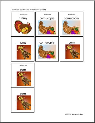 Dominoes: Thanksgiving Theme (color) | Abcteach