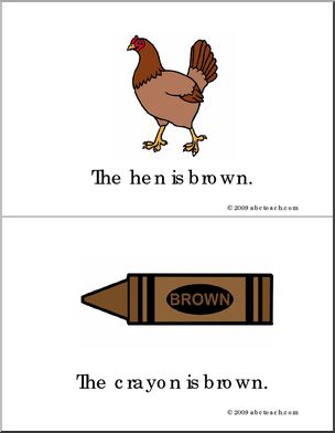 Early Reader Booklet: Colors - The Brown Book | Abcteach