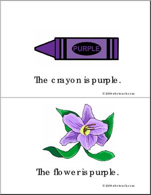 Early Reader Booklet: Colors – The Purple Book – Abcteach