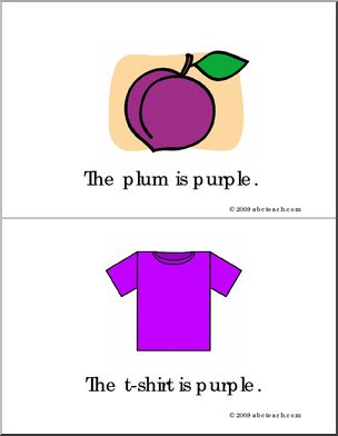 Early Reader Booklet: Colors – The Purple Book – Abcteach
