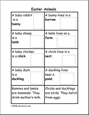 Learning Center: Easter 10 (science) – Abcteach