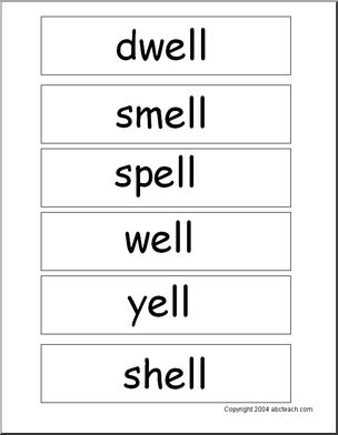 "ell" words' Word Wall I abcteach.com