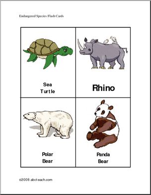 Flashcards: Endangered Animals (primary/elem) – color – Abcteach