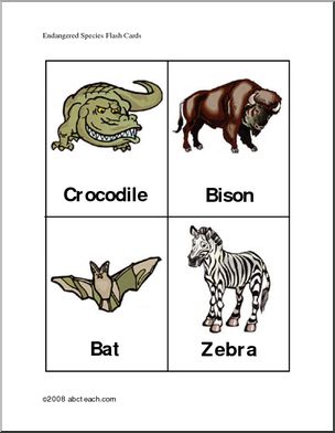 Flashcards: Endangered Animals (primary/elem) – color – Abcteach