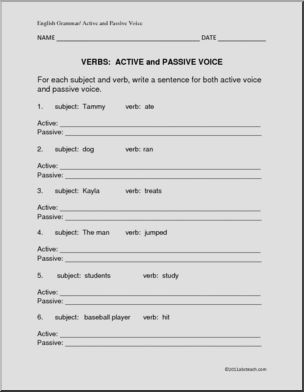 Active & Passive Voice (elem) Grammar – Abcteach