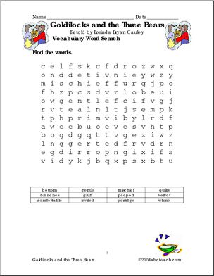 Goldilocks (elementary) Book I abcteach.com