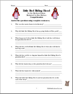 Little Red Riding Hood (elementary) Book I abcteach.com