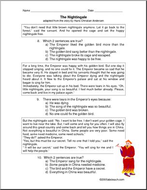 Fairy Tale: The Nightingale (primary/ elementary) | Abcteach