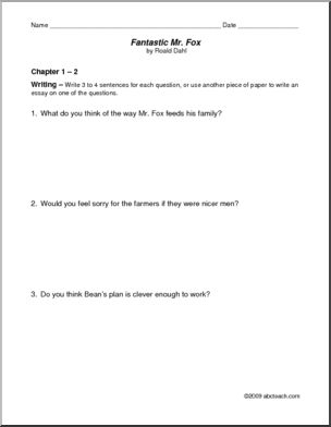 Book: Fantastic Mr. Fox (elem) – Abcteach