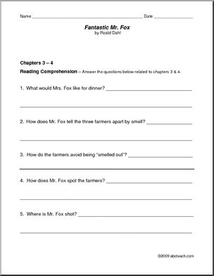 Book: Fantastic Mr. Fox (elem) – Abcteach