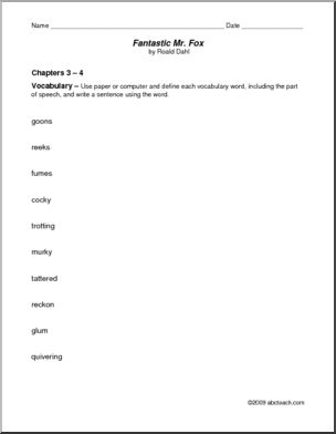 Book: Fantastic Mr. Fox (elem) – Abcteach