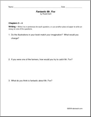 Book: Fantastic Mr. Fox (elem) – Abcteach