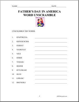 Father's Day Reading Comprehension - June - Crossword Puzzle and Word ...