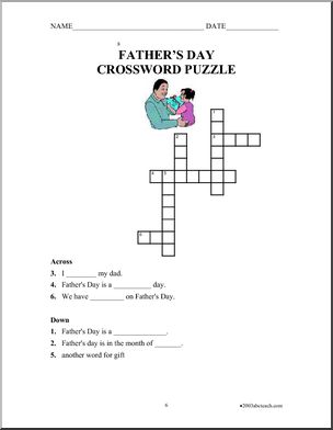 Fathers Day Reading Comprehension with Word Search and Crossword Puzzle
