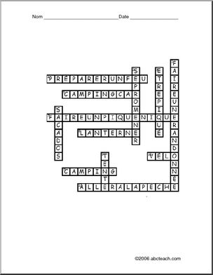 French: Mots croisÃˆs des vacances â€¡ la campagne | Abcteach