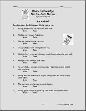 Henry and Mudge Get the Cold Shivers (primary) Book I abcteach.com