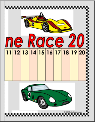 Math - Number Line Race 20 Folder Game