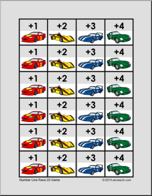 Math - Number Line Race 20 Folder Game
