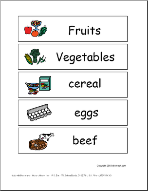 Word Wall: Food (pictures) (set 2) – Abcteach