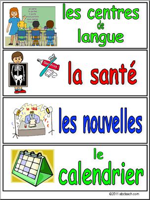 French: Schedule Cards: Set 4 | Abcteach