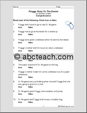 Froggy Goes to the Doctor (primary) Book I abcteach.com