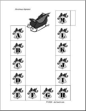 Board Game: Christmas Alphabet (b/w) – Abcteach