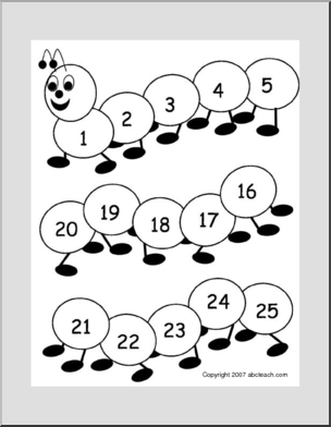 Board Game: Caterpillar Math Facts (primary) -b/w | Abcteach
