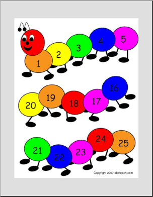 Board Game: Caterpillar Math Facts (primary) -color – Abcteach