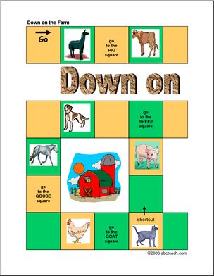 Board Game: Farm Animals (primary/elem) – Abcteach