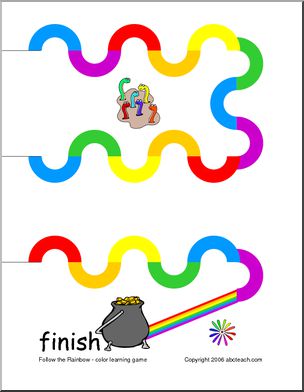 Board Game: Follow the Rainbow (preschool) – Abcteach