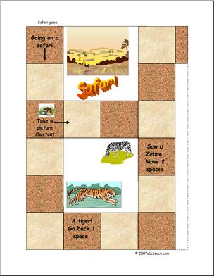 Board Game: Safari Fun (primary/elem) | Abcteach