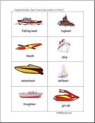 Board Game: Transportation (elem) | Abcteach
