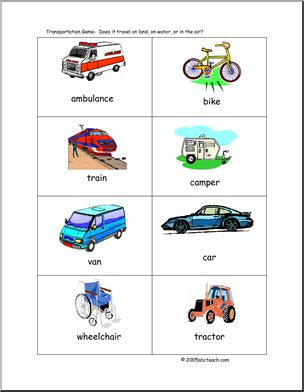 Board Game: Transportation (elem) | Abcteach
