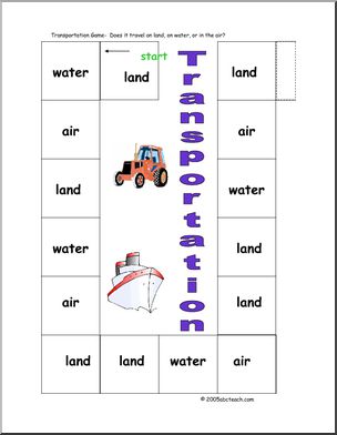 Board Game: Transportation (elem) | Abcteach