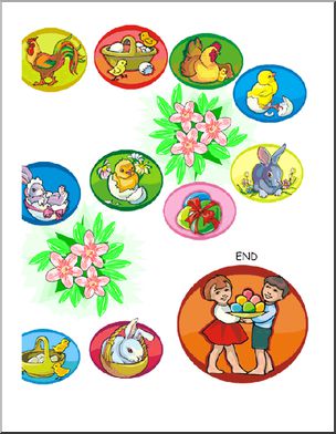 Easter Game Board - Color - Folder Game