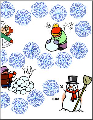 Game Board: Snow (30 spaces; color version) – Abcteach