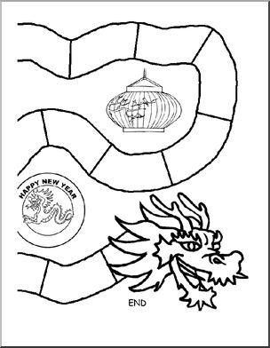 Game Board: Chinese New Year (20 spaces; b/w version) – Abcteach