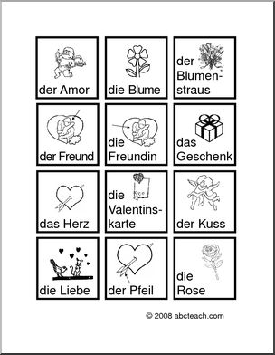 German: Card Game – Valentine’s Day – Abcteach