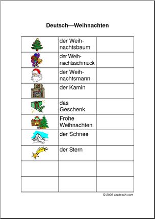 German: Chart – Christmas – Abcteach