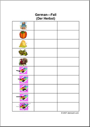 German: Chart - Fall | Abcteach