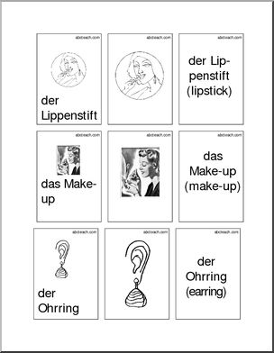 German: Flashcards – Accessories – Abcteach