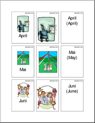 German: Flashcards - Days and Months | Abcteach