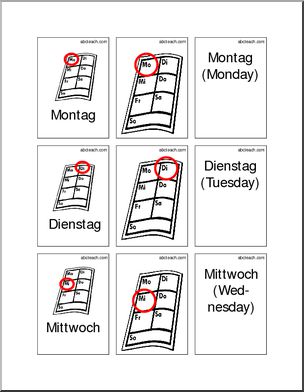 German: Flashcards - Days and Months | Abcteach