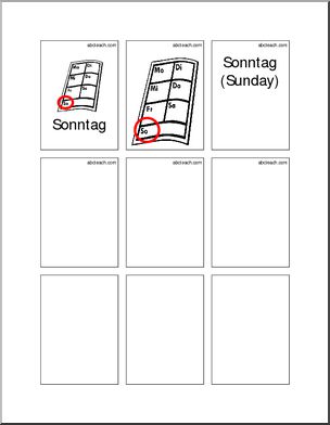 German: Flashcards - Days and Months | Abcteach