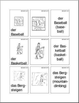 German: Flashcards – Sports – Abcteach